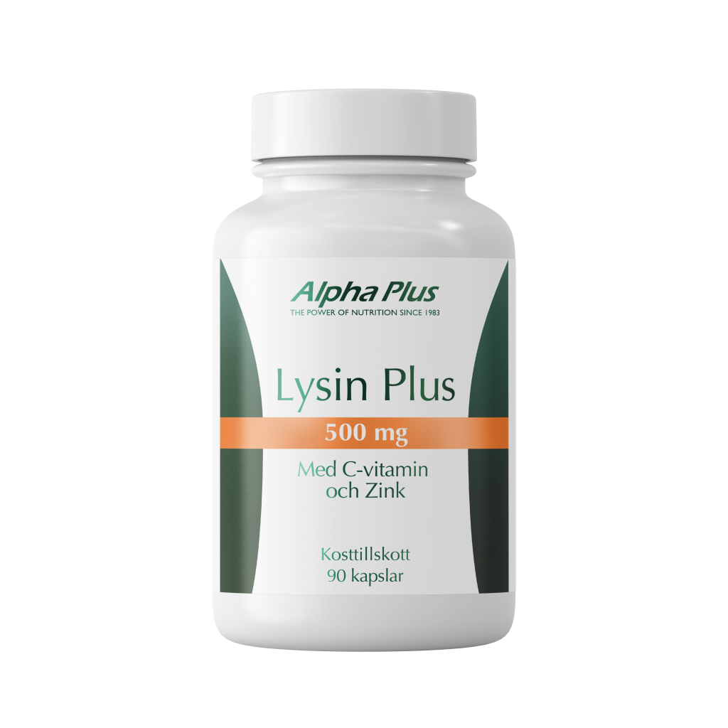 Lysin Plus 500 mg 90 kap - Vegetabilisk Aminosyra | Alpha Plus